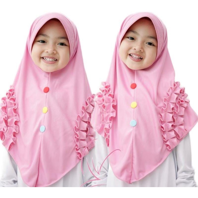 Jual hijab anak bergo rempel gotik candy//hijab instan anak real pict ...