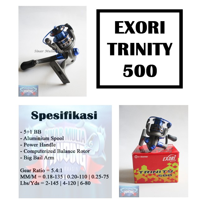 Jual REEL SPINNING EXORI TRINITY 500 [SPESIFIKASI CEK FOTO] | Shopee ...