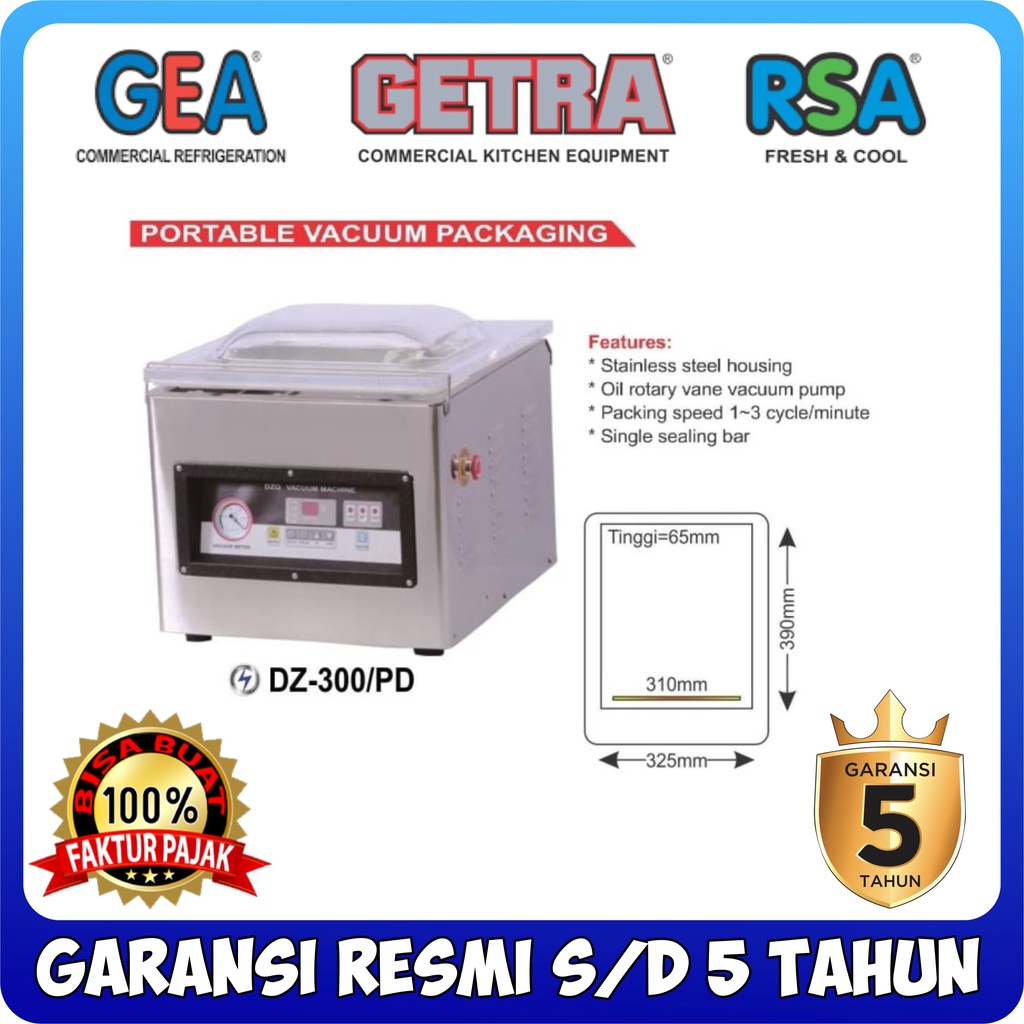 Jual VACUUM SEALER GETRA DZ-300/PD DZ-300 PD DZ 300 PD DZ 300PD MESIN ...