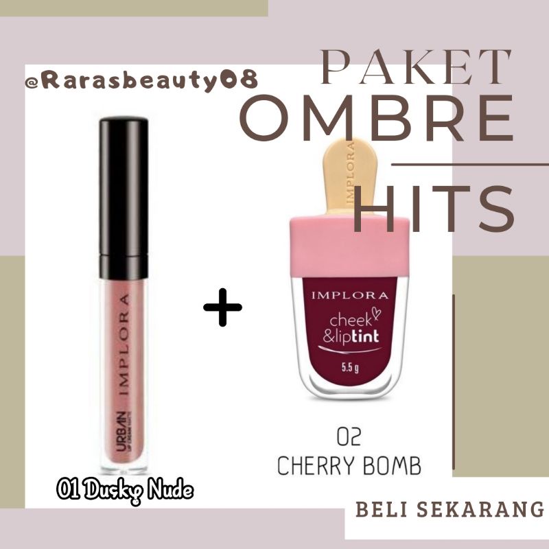 Jual Paket Ombre Dusky Nude & lip tint Cherry Bomb | Shopee Indonesia