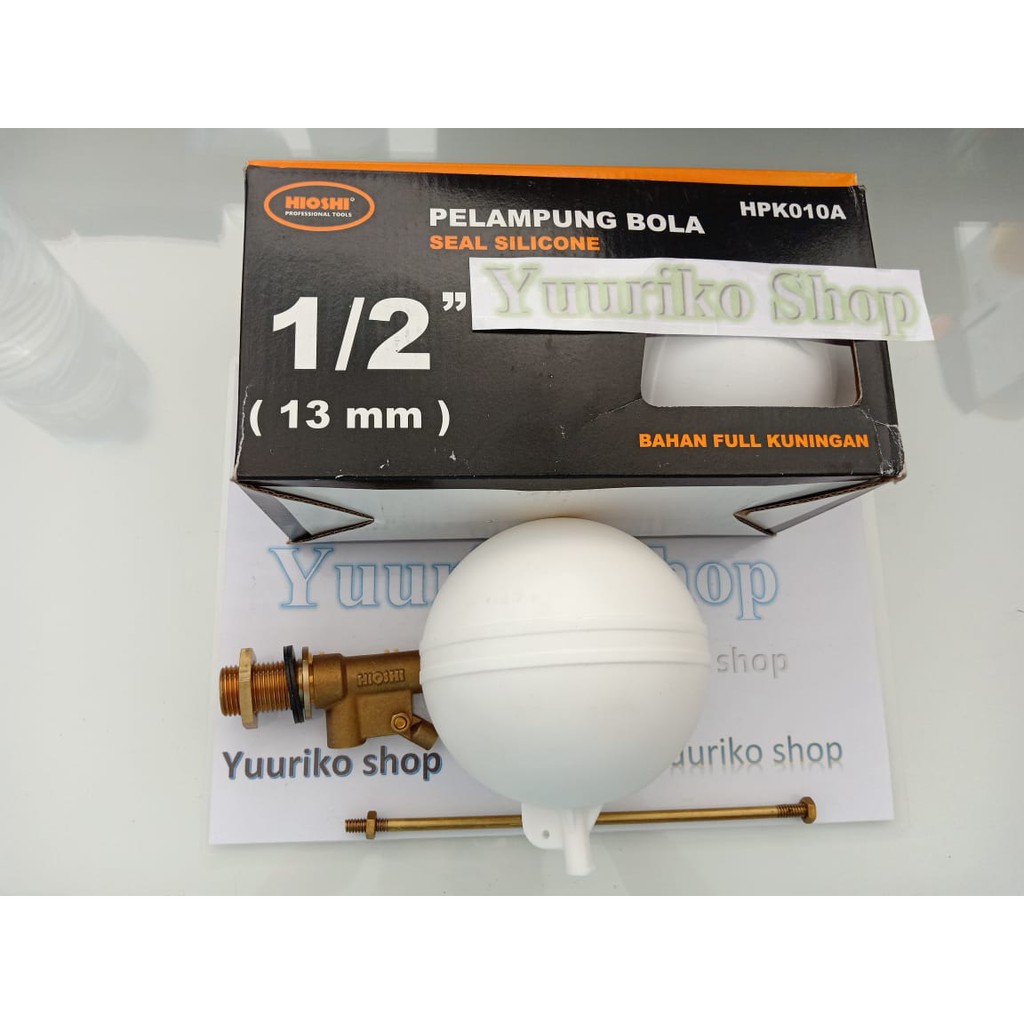 Jual Pelampung bola kuningan hioshi 1.5 in kran otomatis pelampung toren tengki setengah inch ...