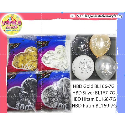 Jual (100Pcs) Balon New HBD, balon latex happy birthday, balon ulang ...