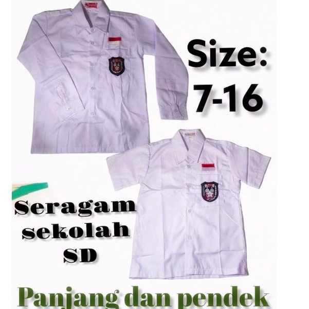 Jual Baju seragam sekolah SD usia 6-13 tahun atasan seragam sekolah sd ...