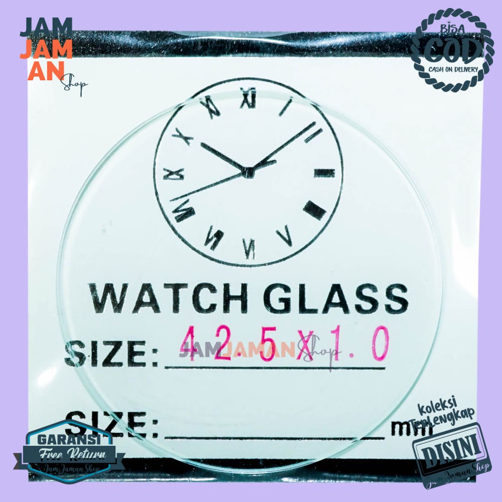 Jual Kaca Jam Kaca Bahan Watch Glass PNC-425 Murah Kaca Datar 4,25 cm ...