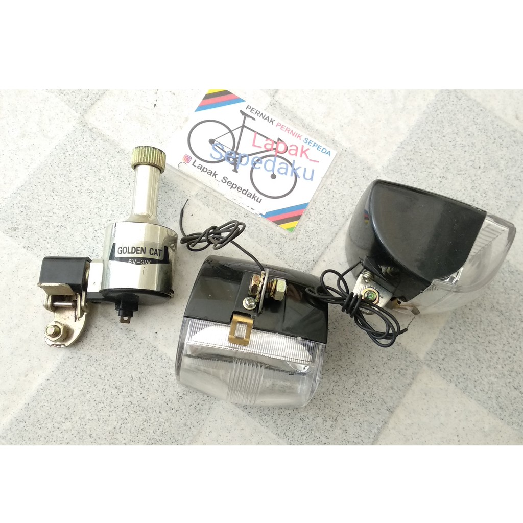 Jual lampu sepeda jadul vintage lawas model kotak sepeda mini / balap ...