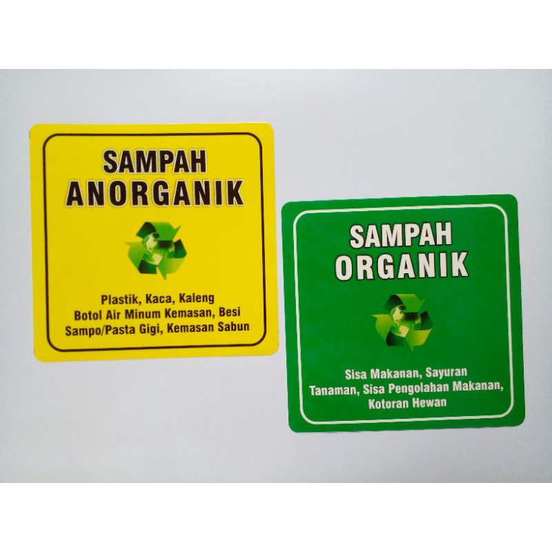 Jual Stiker Sampah Organik | Sampah Anorganik | Shopee Indonesia