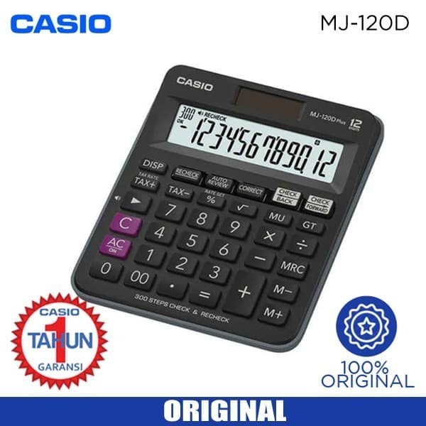 Jual Casio | Kalkulator (Desktop Calculator) | 12 digit | MJ-120D Plus | Shopee Indonesia
