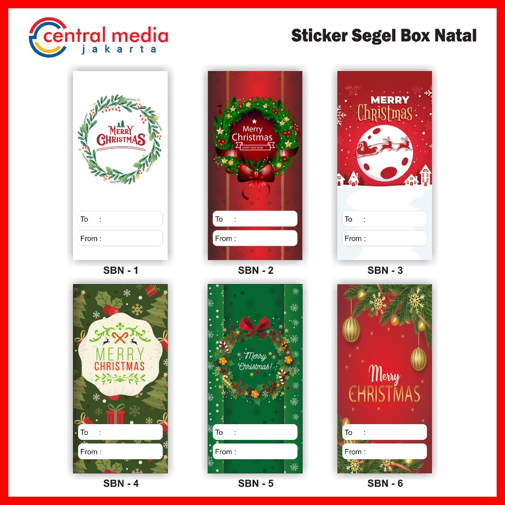 Jual Sticker Segel Box Natal 15 pcs Hampers Stiker Label Dus Christmas ...