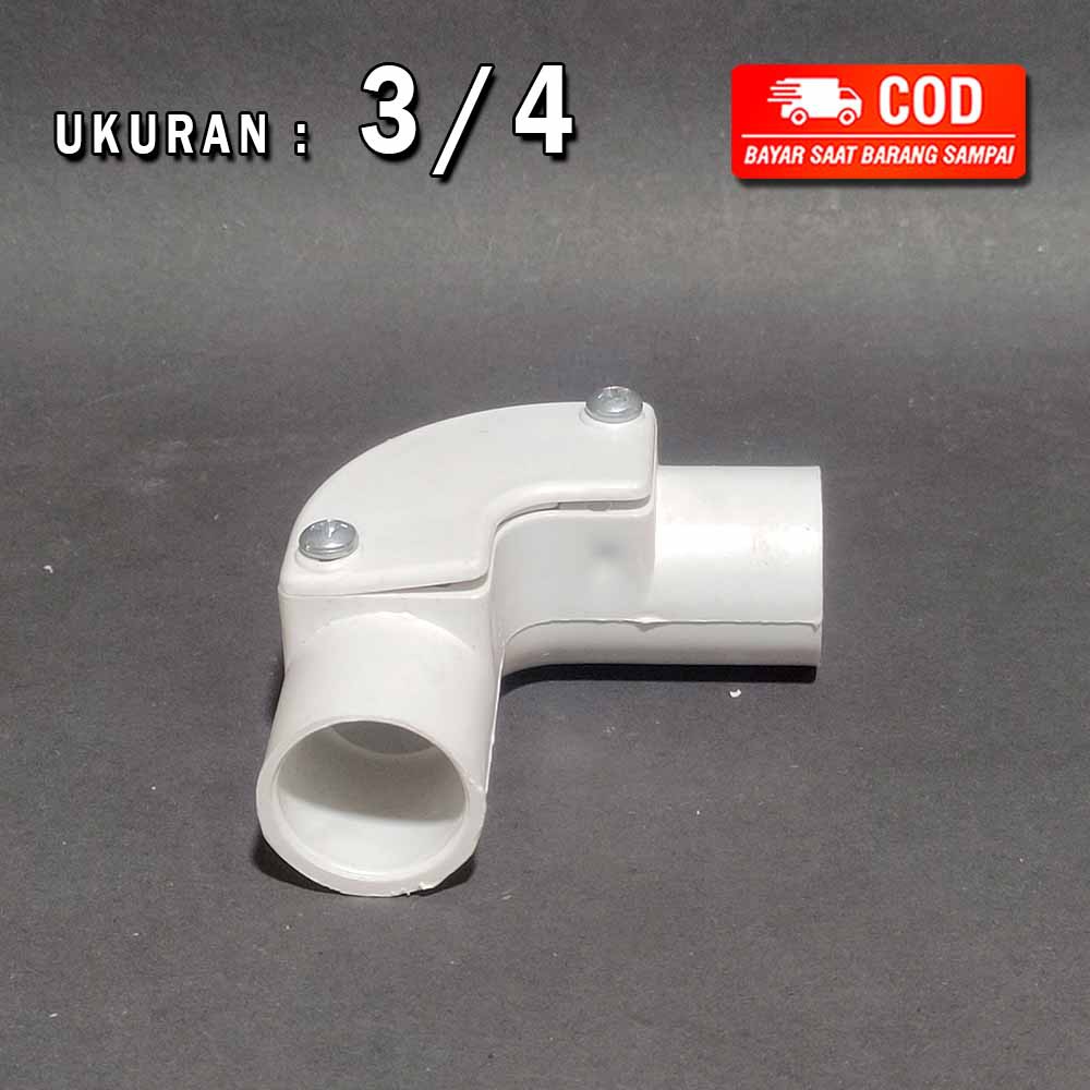 Jual ELBOW PIPA LISTRIK PUTIH BAUT PVC 20 MM / ELBOW PIPA LISTRIK BAUT ...
