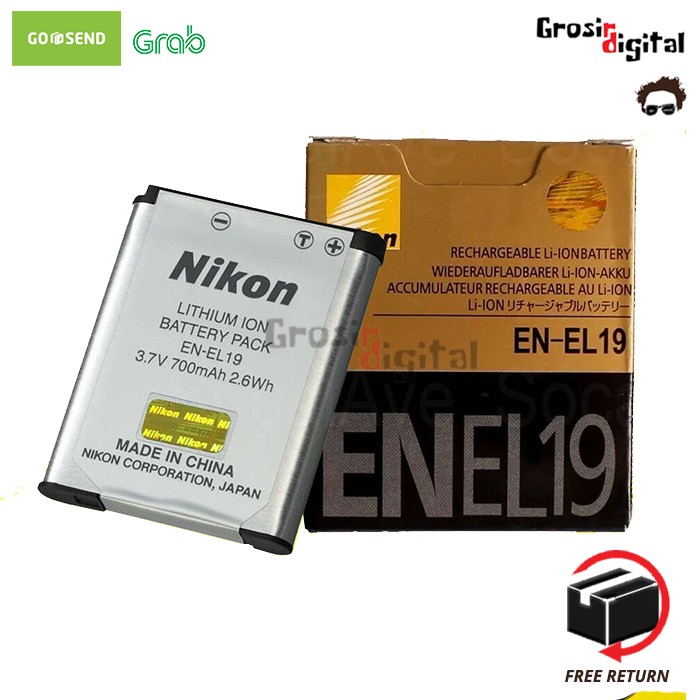 Jual Baterai Nikon EN-EL19 For Nikon Coolpix S2500, Coolpix S3100, Coolpix S4100 | Shopee Indonesia