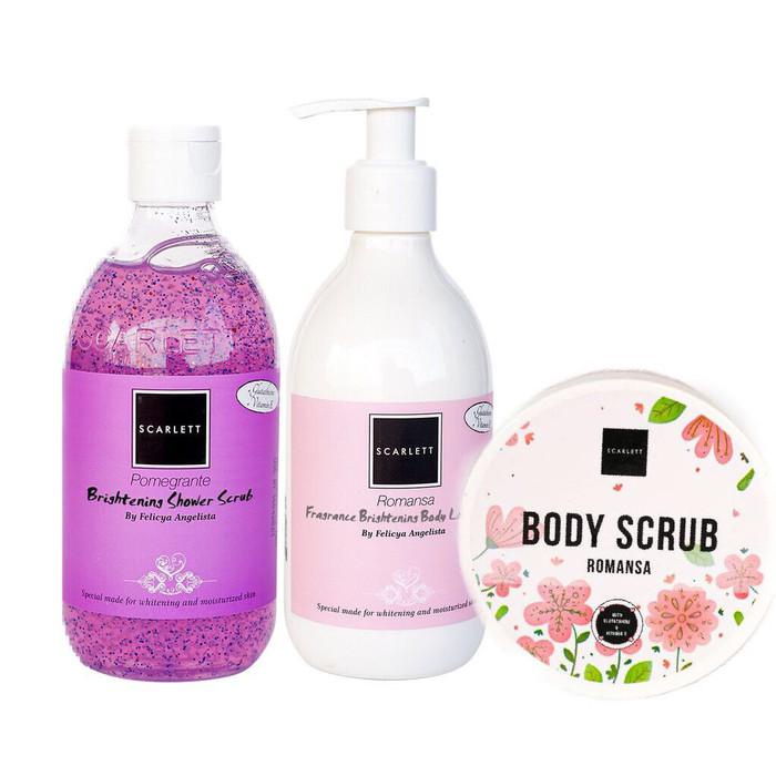 Jual Sca 1 Paket Scarlett Isi 3 Botol,(Shower Scrub, Body Lotion Dan ...