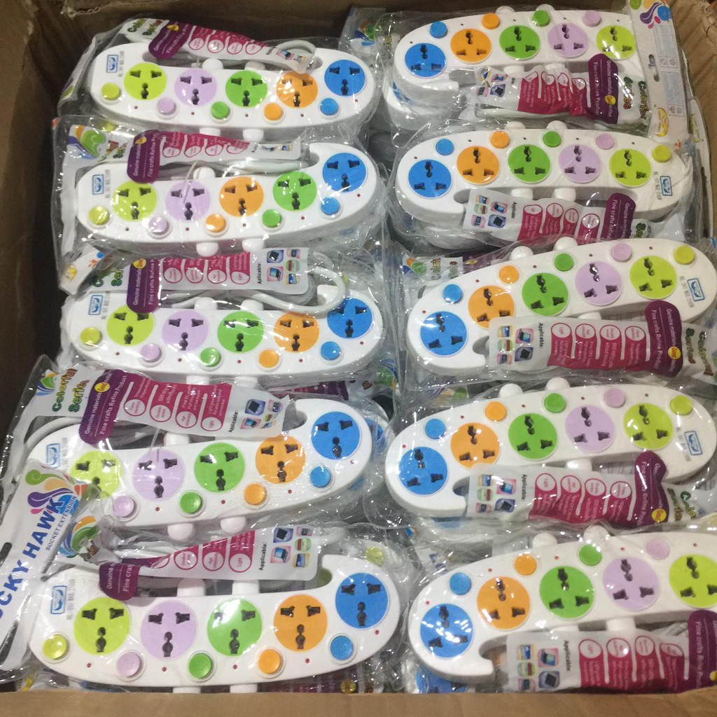 Jual Stop Kontak Lucky Hawk 5 Lubang 1,5m Colorful Series | Shopee ...