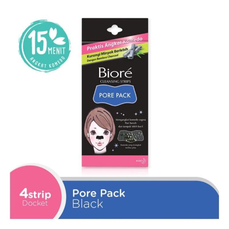 Jual Biore Pore Pack Strips 4s Black | Shopee Indonesia