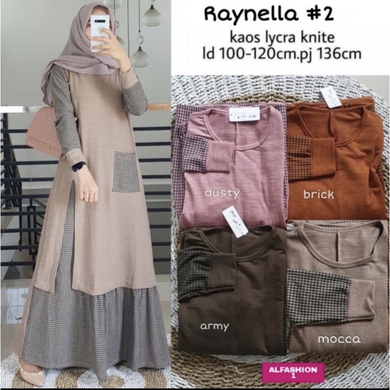Jual Gamis kombinasi bahan rajut 00140 / gamis muslim / gamis kekinian ...