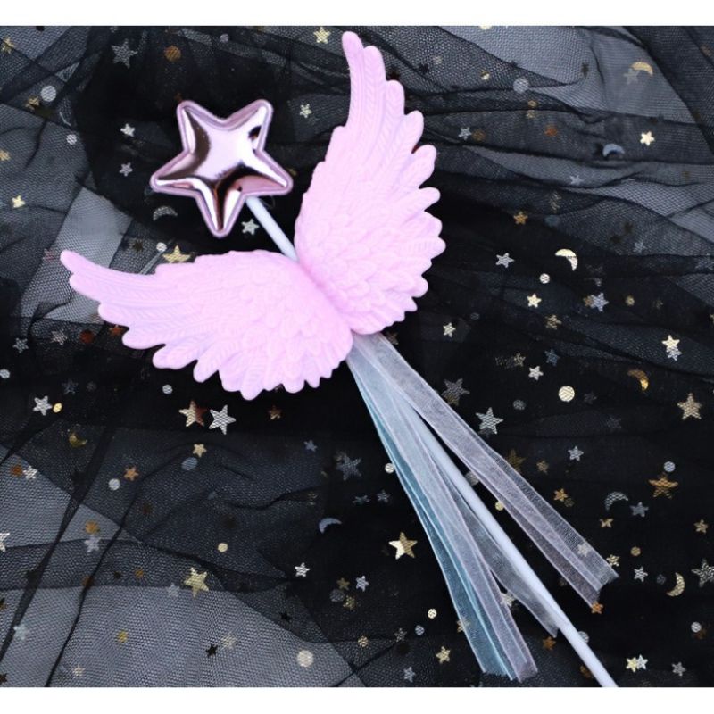 Jual ANGEL WINGS WITH STAR TOPPER CAKE SAYAP BULU PERI | Shopee Indonesia