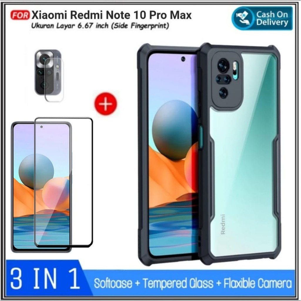 Jual Riyanali_Shop PAKET 3IN1 Case Redmi Note 10 Pro Max, 10s, 10 4G ...