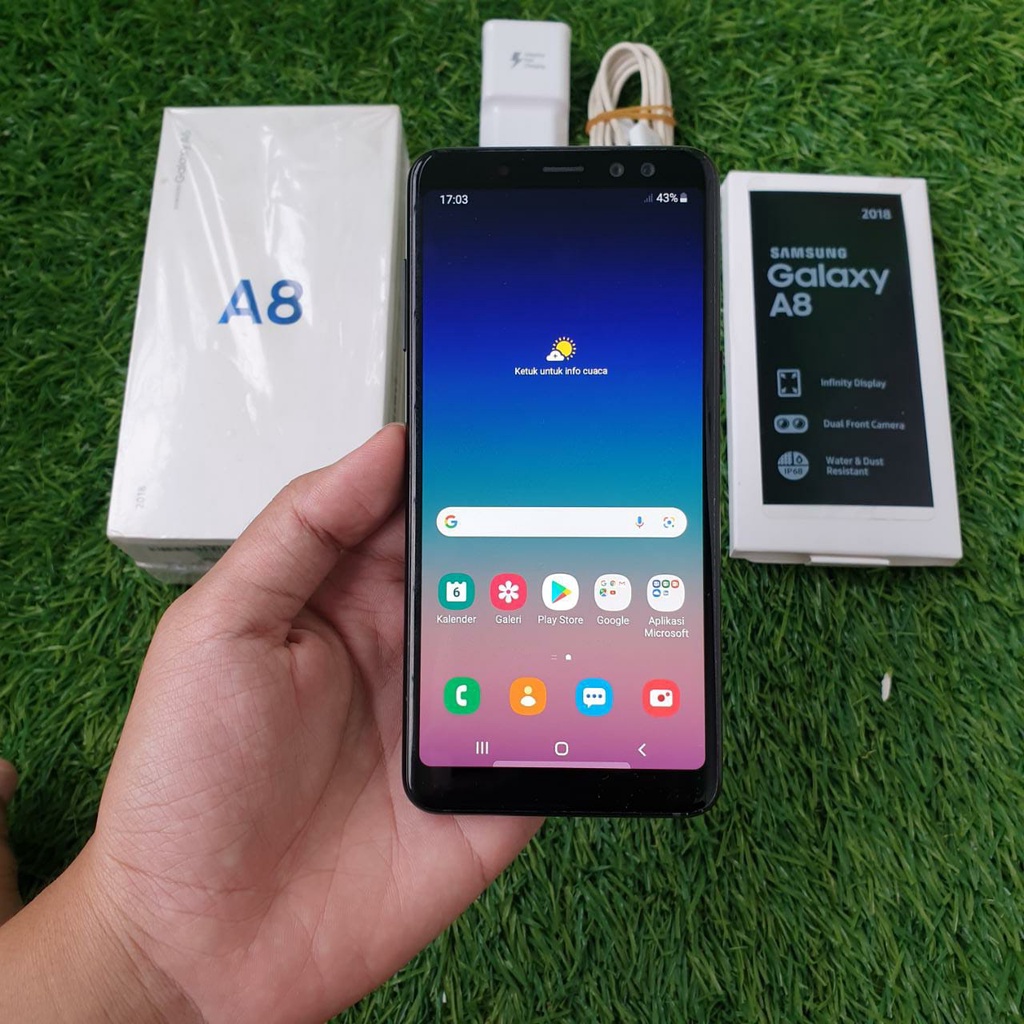 Jual SAMSUNG A8 2018 SECOND 4/32GB HP SECOND HANDPHONE SECOND HP SEKEN ...