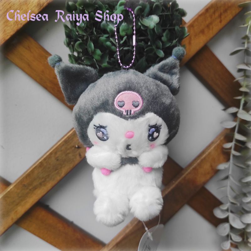 Jual Boneka Plush Gantungan Tas Sanrio Kuromi Emo-Kyun 14cm Kawaii ...