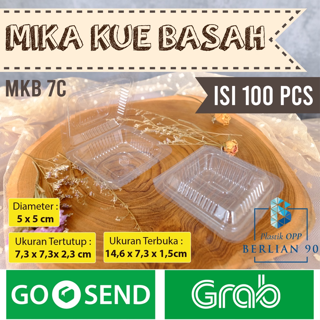 Jual Mika Persegi Kecil Mika Kotak Mika Kue Basah Mika Plastik Bening ...