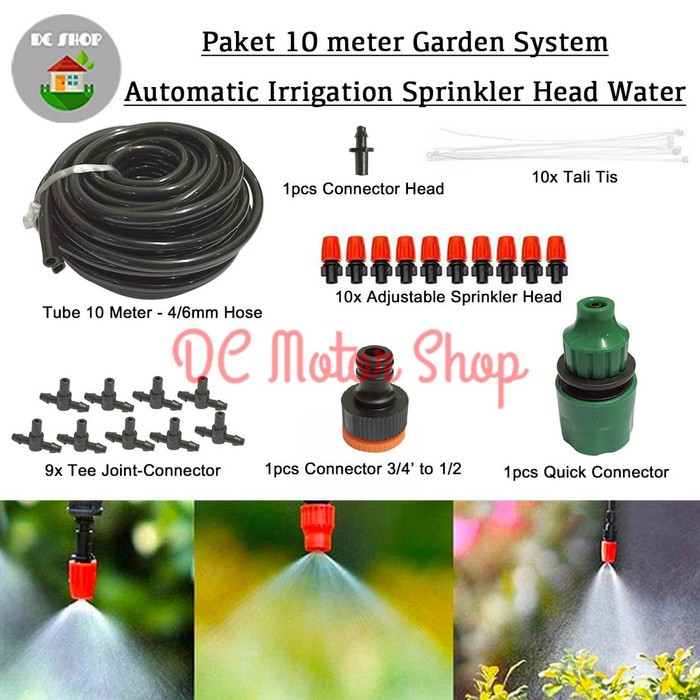 Jual Paket 10 m Automatic Garden Irrigation System /Sprinkler set ...