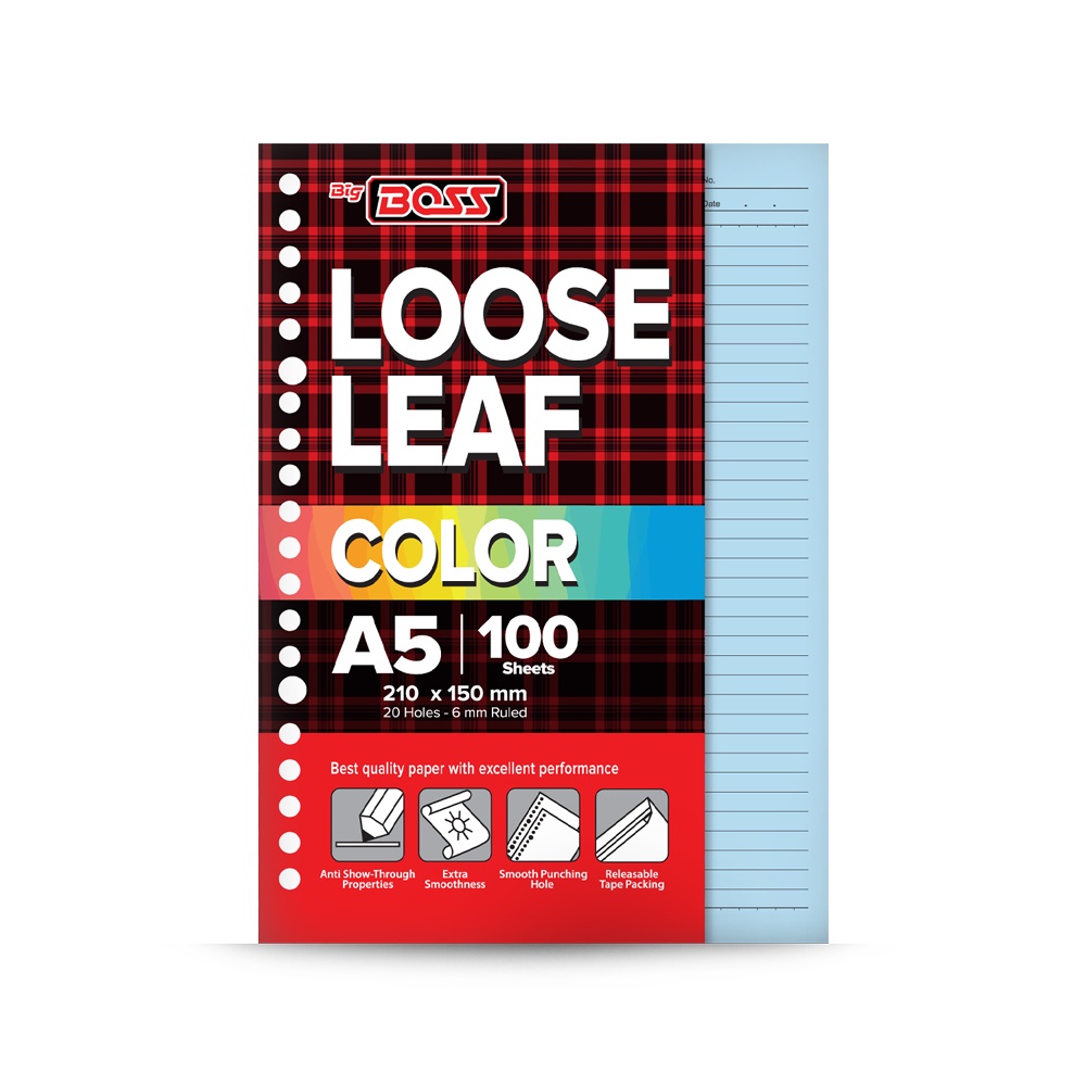 Jual BigBoss Loose Leaf A5 100 Lembar Blue BBO LL 100 A5 180 | Shopee ...