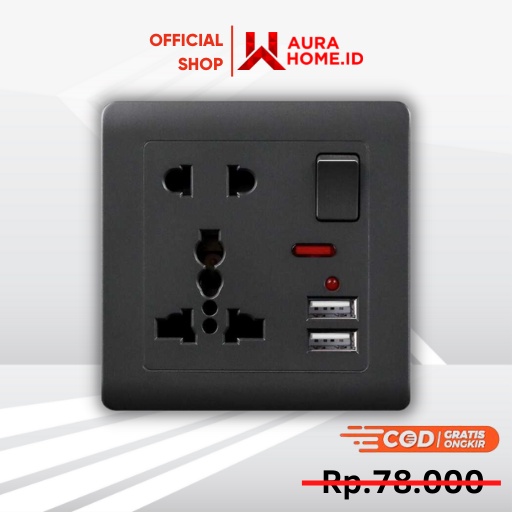 Jual Stop Kontak Universal UK EU US 5 Hole On Off Switch / Saklar USB ...