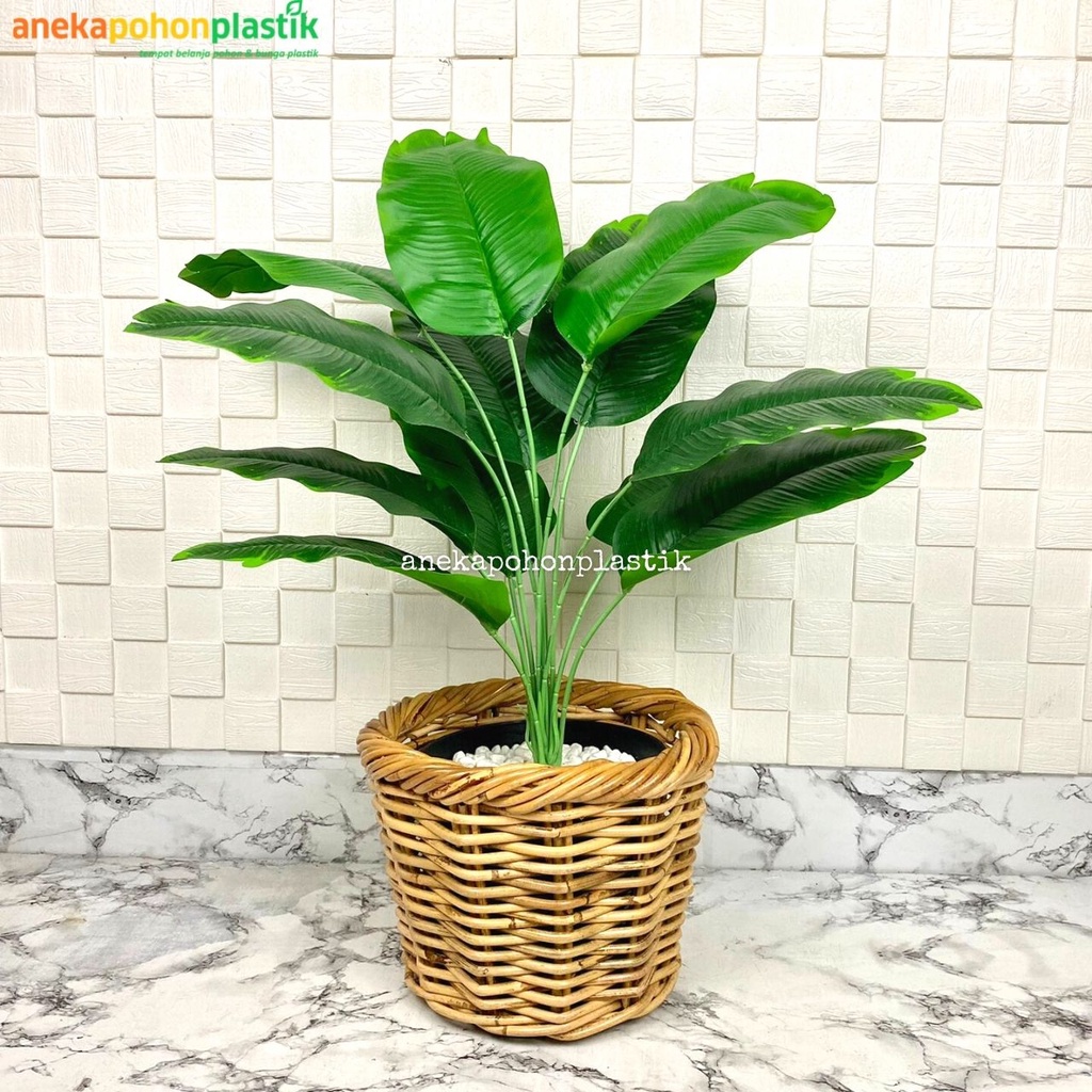 Jual Pohon Daun Talas Pisang Plastik Artificial Cover Pot Keranjang ...