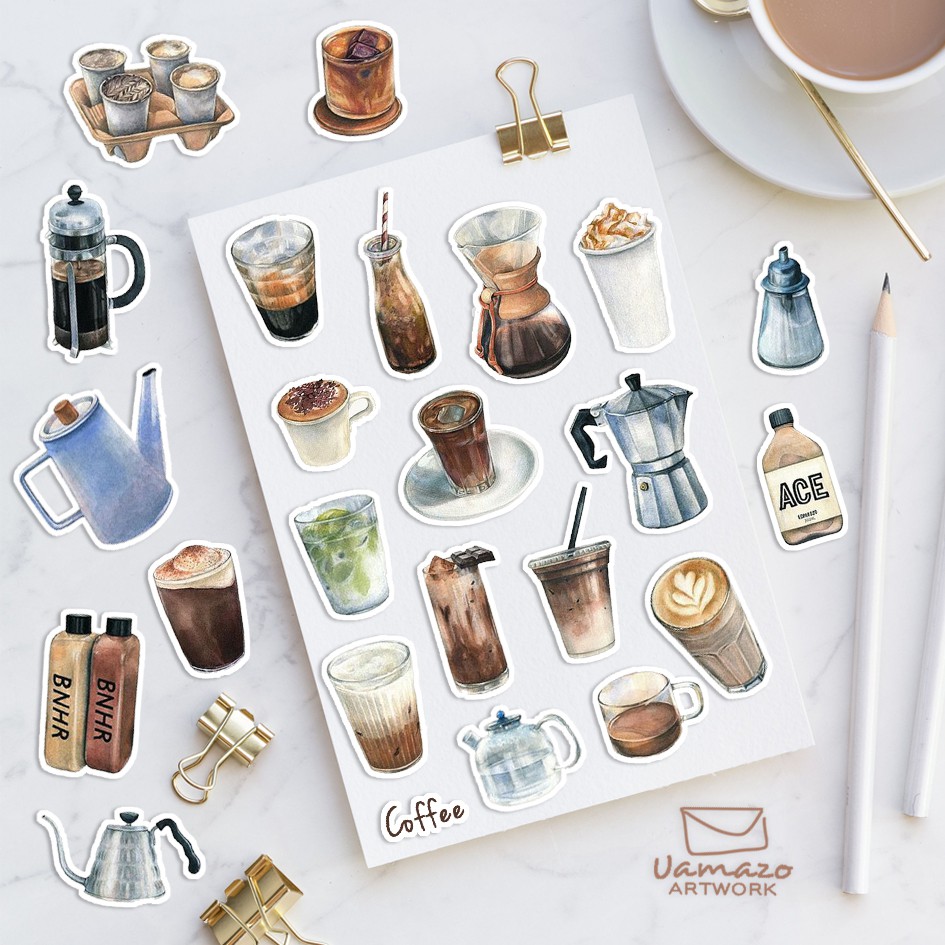 Jual Sticker Tumblr / first coffee / Sticker Pack / Sticker Lucu ...
