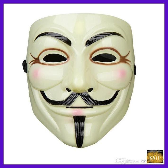 Jual KOSTUMBIHO- MASK ANONYMOUS VENDETTA TOPENG CREAM ACTION FIGURE ...