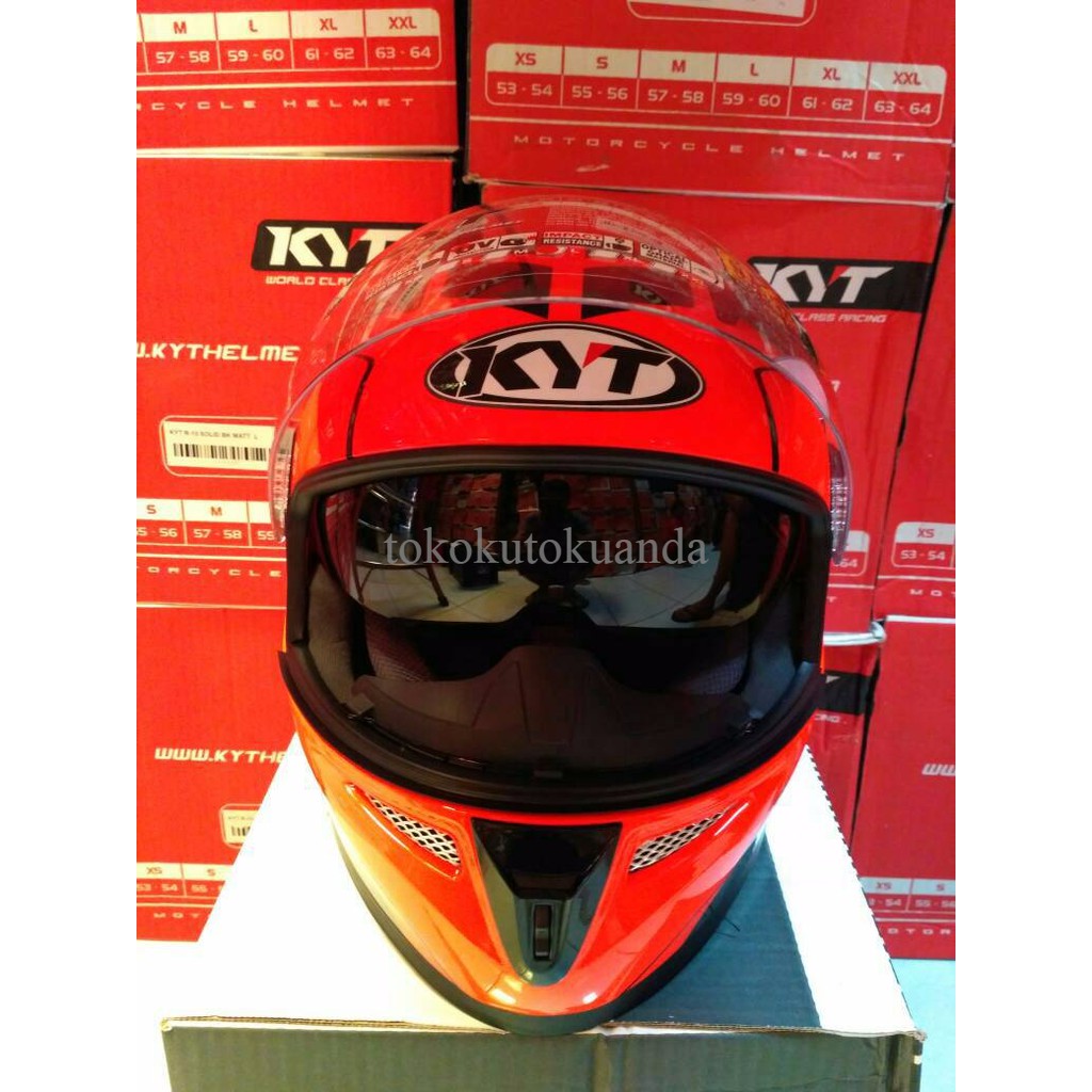 Jual helm KYT K2 rider superfluo ed # 1 red fluo / black | Shopee Indonesia