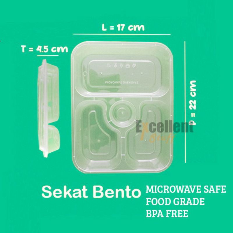 Jual kotak makan sekat 3 / sekat bento / thin wall sekat isi 25 set | Shopee Indonesia