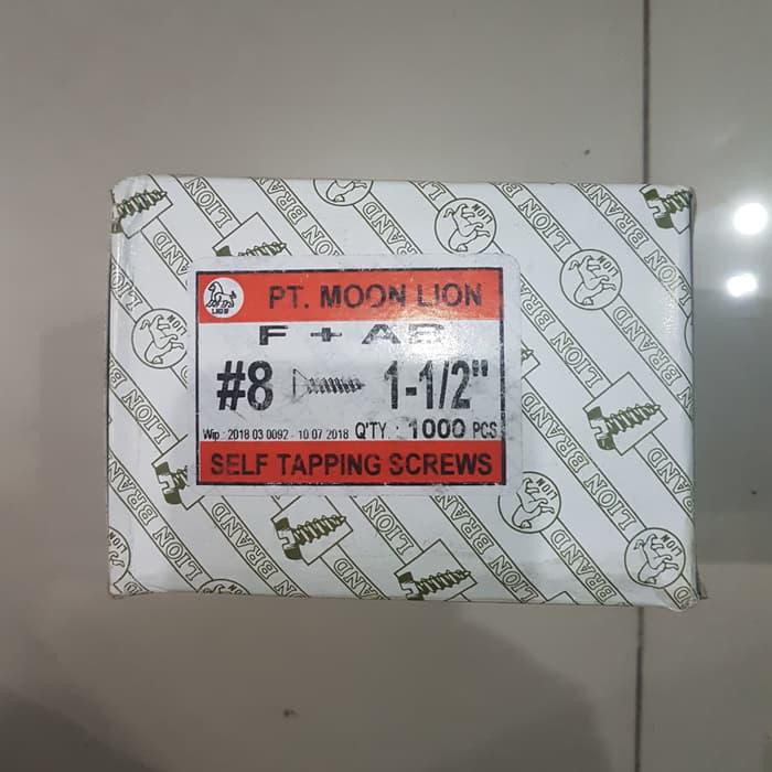 Jual (1000 PCS) #8 x 1 1/2 " inch MOON LION Screw Sekrup Skrup Kayu / 1 ...