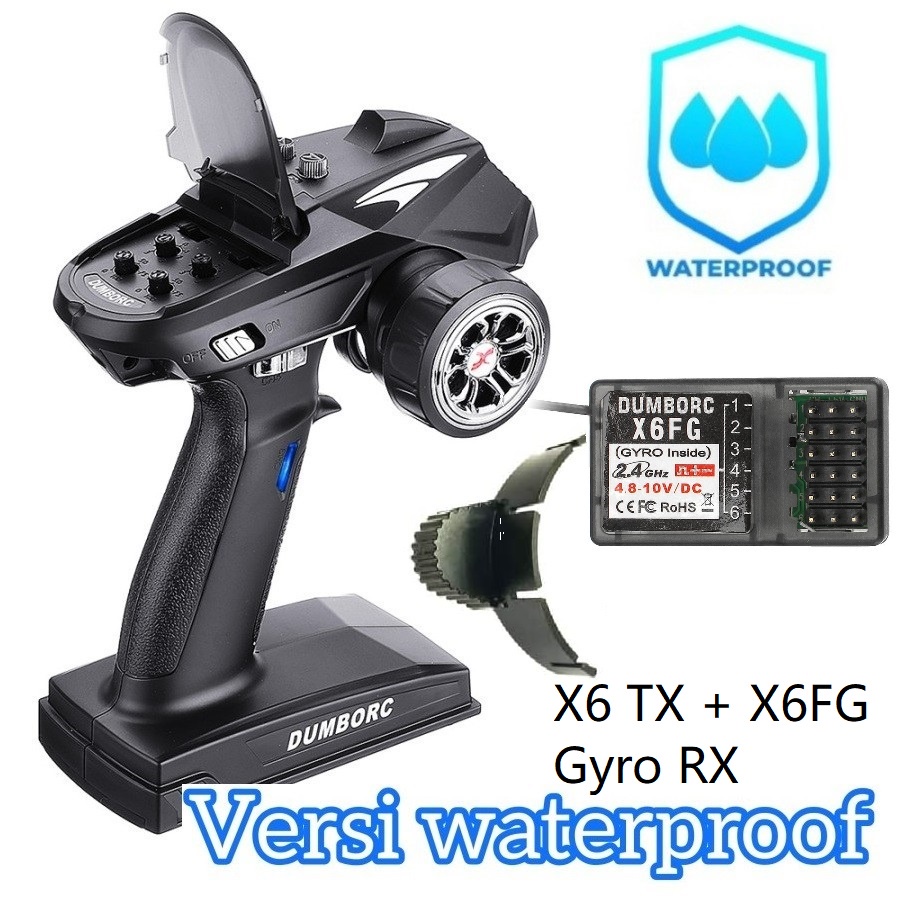 Jual DumboRC X6 2.4G 6CH Transmitter X6FG Gyro Waterproof Receiver ...