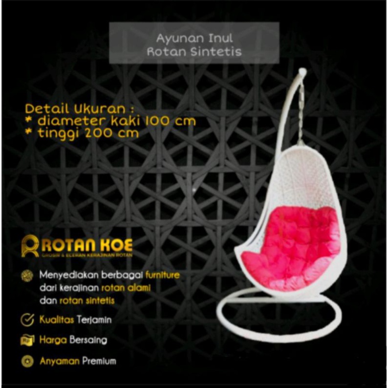 Jual Ayunan Kursi Gantung Rotan Sintetis Model Inul Shopee Indonesia