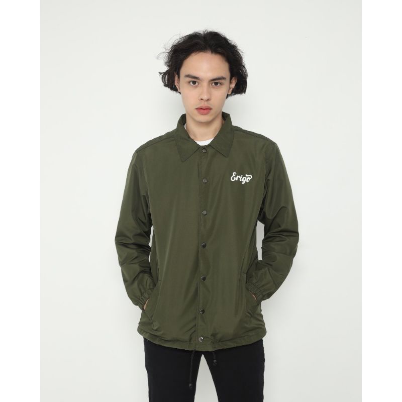 Jual Erigo Coach Jacket Gojiradasshu Olive | Shopee Indonesia