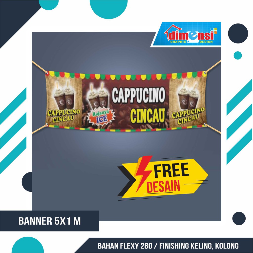 Jual Cetak Banner 5 X 1 Meter Spanduk Cappucino Cincau Murah Banner