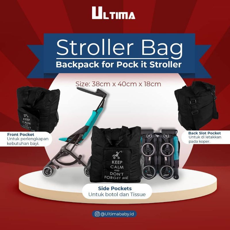 Jual Ultima Stroller Bag Backpack for Pockit Stroller / Tas Stroller ...