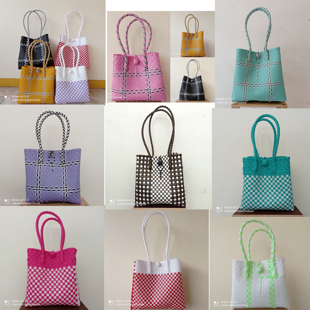 Jual [READY STOCK] Tas Anyaman Plastik Jali Premium Motif Cantik model ...