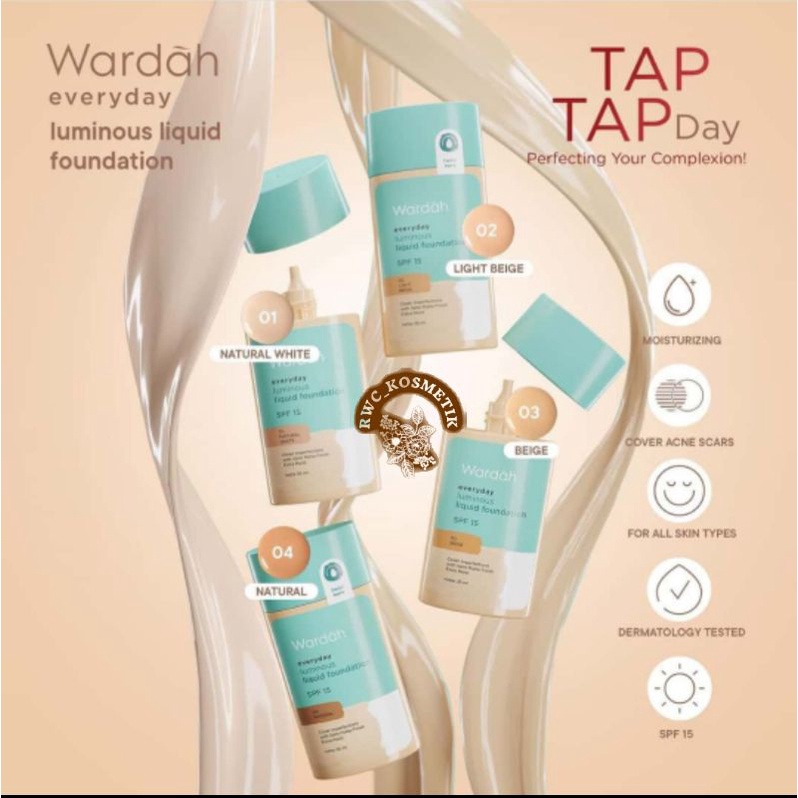 Jual Wardah everyday Luminous liquid foundation SPF15 35ml | Wardah ...