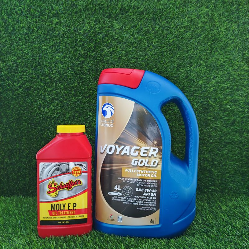 Jual ADNOC VOYAGER GOLD 5W40 4 LITER + SCHAEFFER MOLY EP 1 PINT 473ml ...