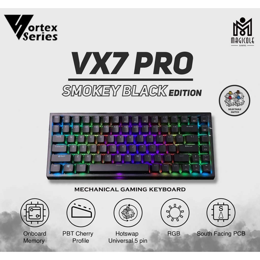 Jual VortexSeries VX7 Pro Smokey Black Edition Mechanical Keyboard ...