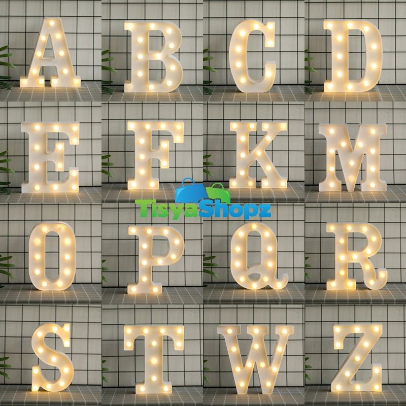 Jual [ A s/d Q ] Lampu LED Huruf / Lampu Huruf hias [ Tidak Termasuk ...