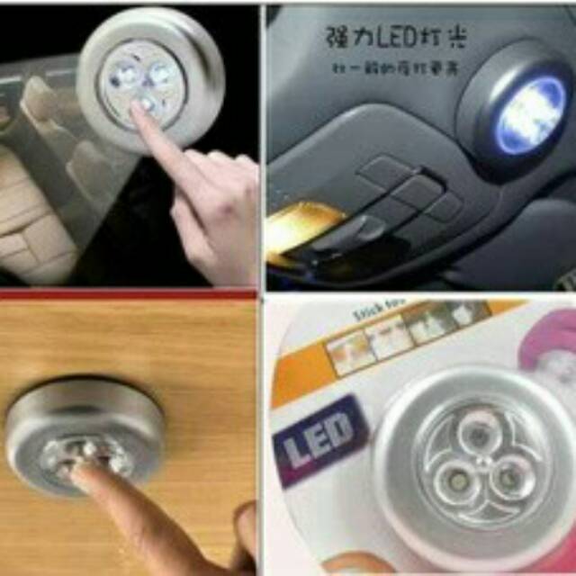 Jual Lampu sentuh stick touch 3led lampu tempel | Shopee Indonesia