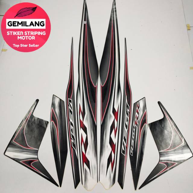 Jual Striping Decal Polet Sticker Yamaha Vega rr 2013 2014 hitam stiker ...