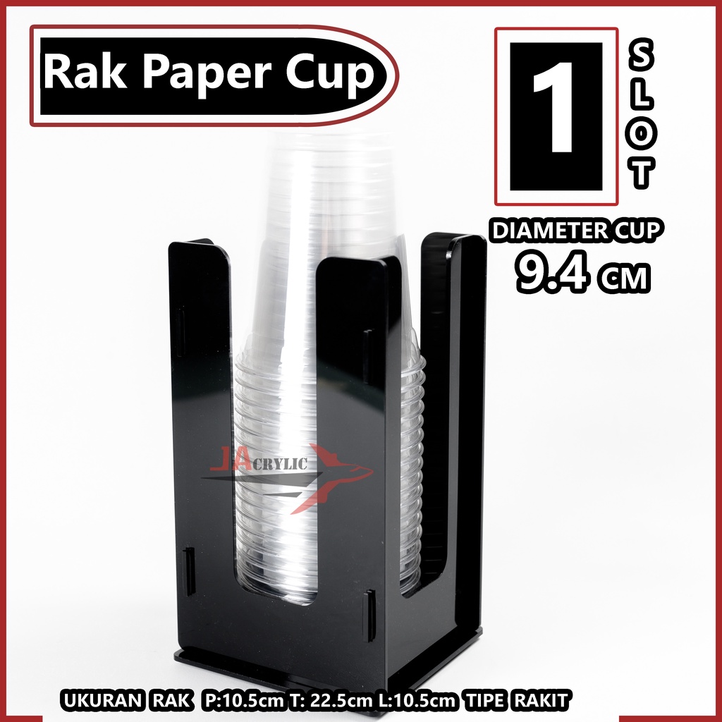 Jual Rak Paper Cup Akrilik / Organizer Paper Cup Coffee Cup 1 Slot ...