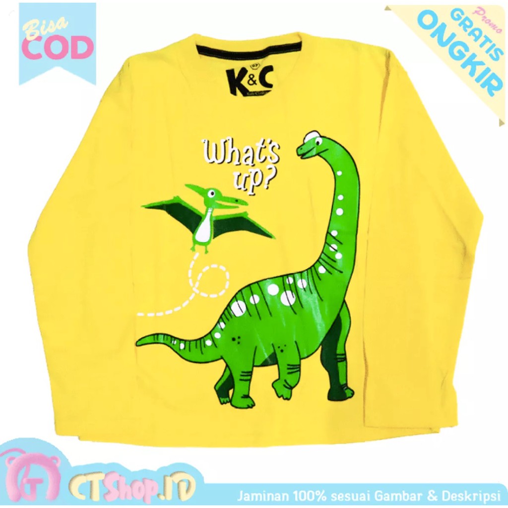 Jual CTShopID Baju Anak / Kaos Anak Laki-Laki Lengan Panjang Motif Dino ...