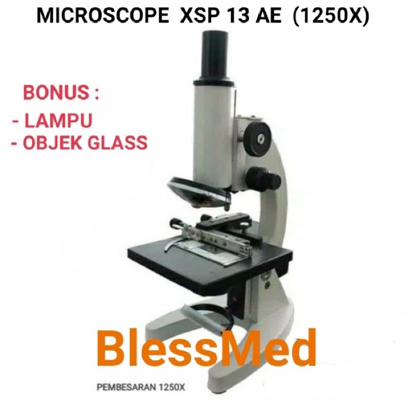 Jual Mikroskop Lanjutan Siswa Microscope XSP 13 AE 1250X Bonus Lampu ...