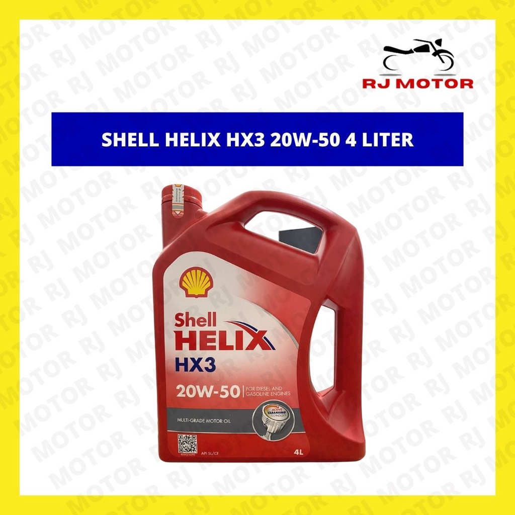 Jual OLI SHELL HELIX HX3 20W 50 4 LITER OLI ASLI SHELL | Shopee Indonesia