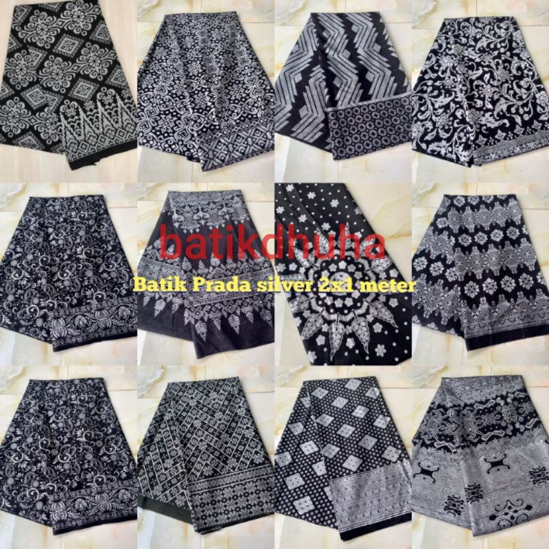 Jual KAIN BATIK PRADA WARNA SILVER GOLD BATIK HALUS WARNA SILVER EMAS ...