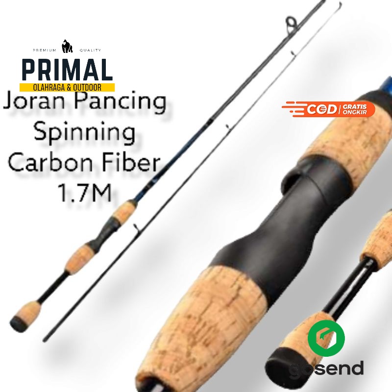 Jual tongkat pancing Spinning carbon fiber kuat, dapat menahan beban ...